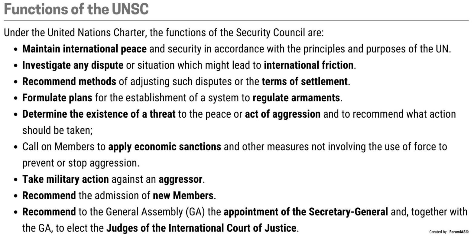 United Nations Security Council (UNSC) Reforms - Explained, pointwise ...
