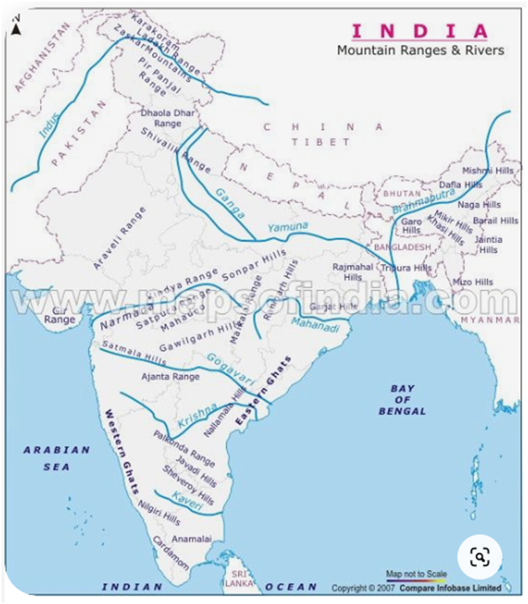 Arrange the following hill ranges from north to south:1. Nilagiri ...
