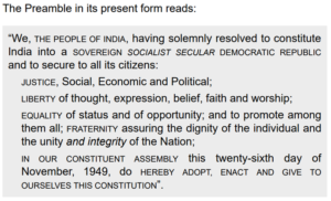 Which of the following words is/are found in the preamble?1. Justice 2 ...