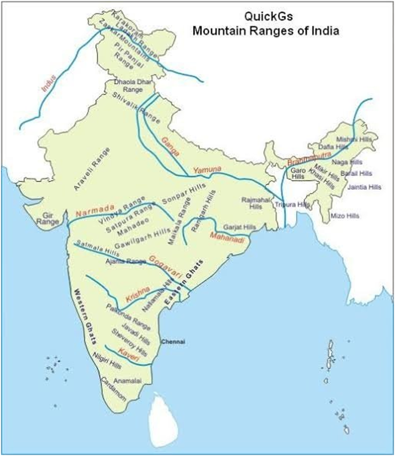 Arrange the following hill ranges from south to north: 1. Nilagiri ...
