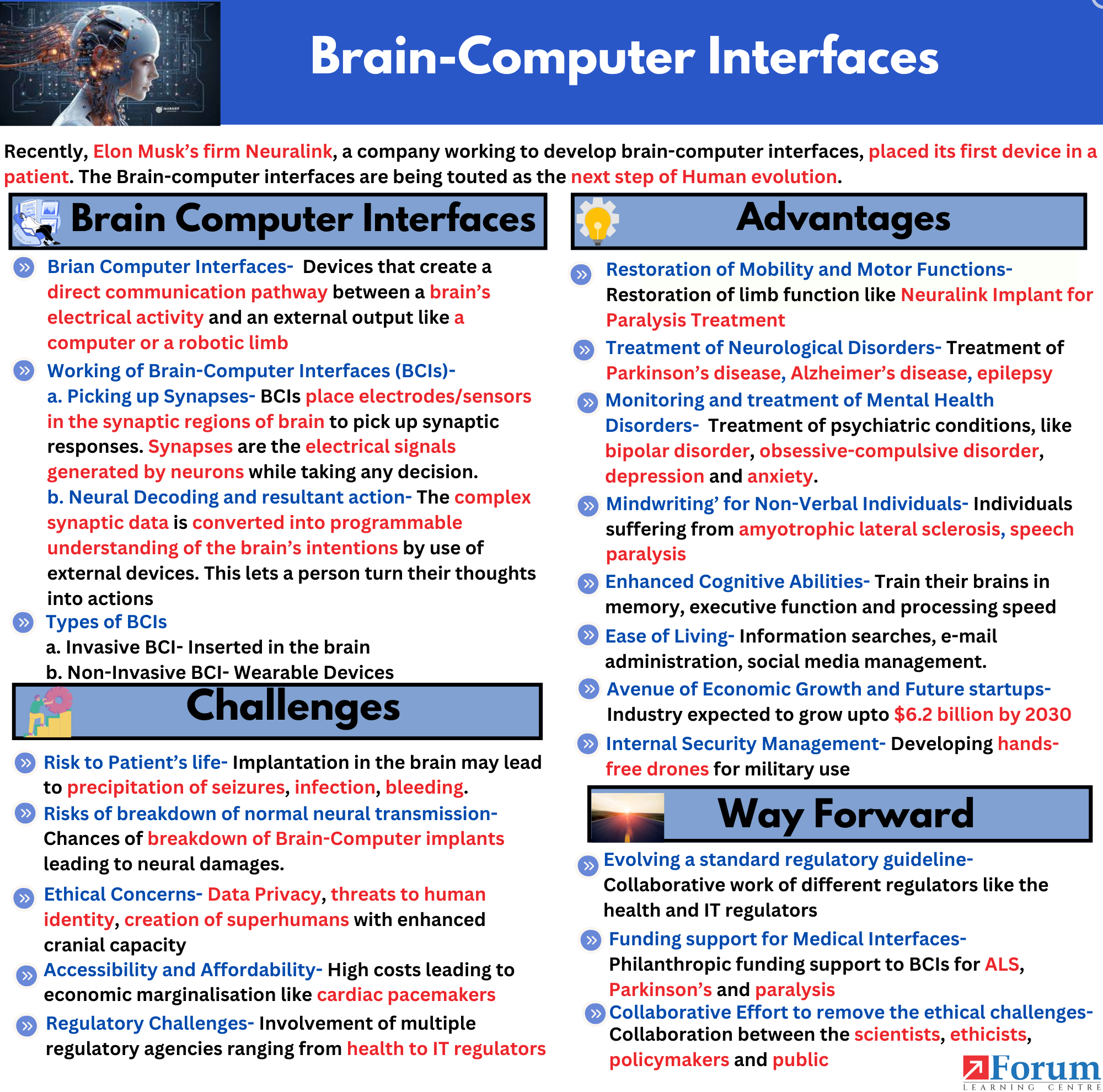 Brain-Computer Interface- Explained Pointwise |ForumIAS