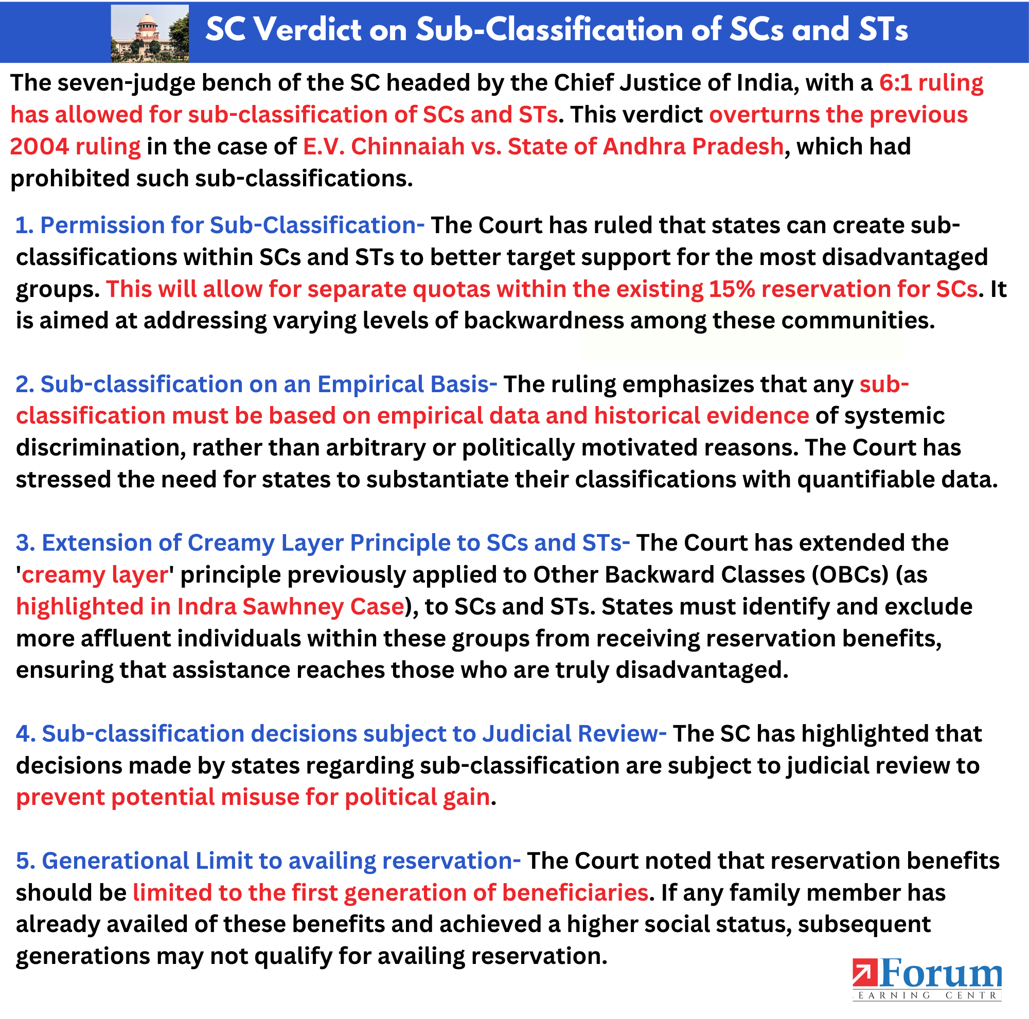 SC verdict allowing for Sub-Classification of SCs and STs- Explained ...